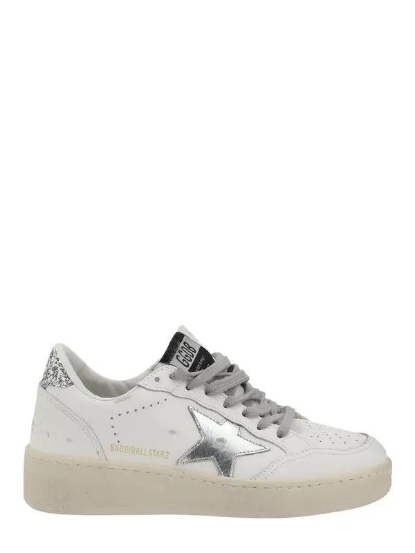 GOLDEN GOOSE Ball Star 2 Leather Sneakers - Silver
