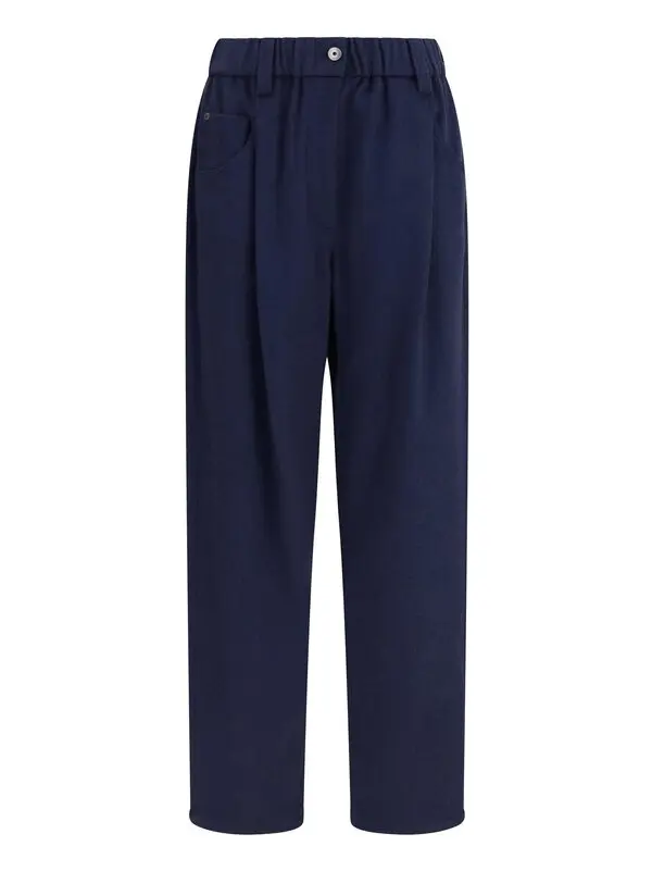 Brunello Cucinelli Stretch Wool Trousers - Blue