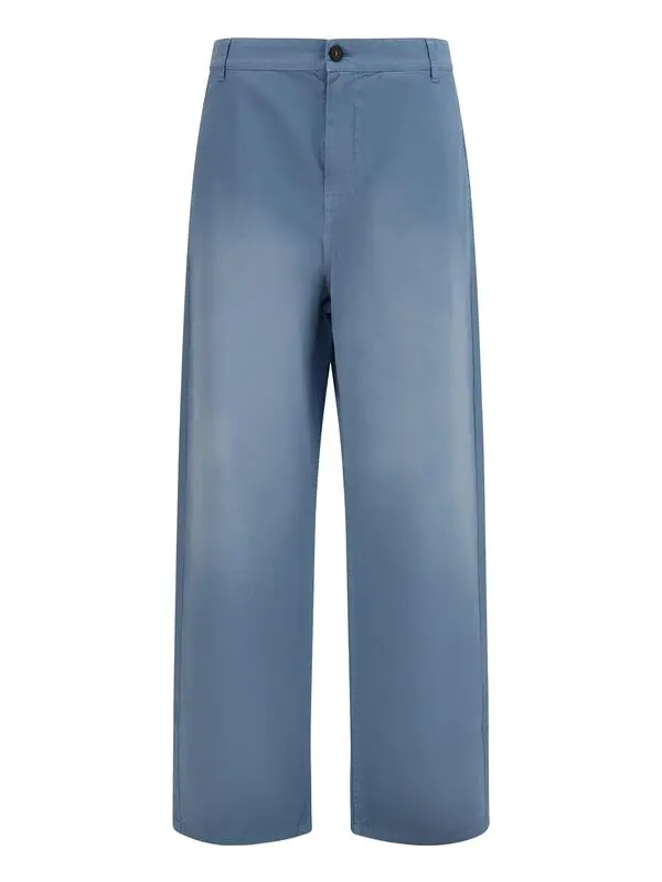 Miu Miu Garment-dyed Wide-leg Trousers - Blue