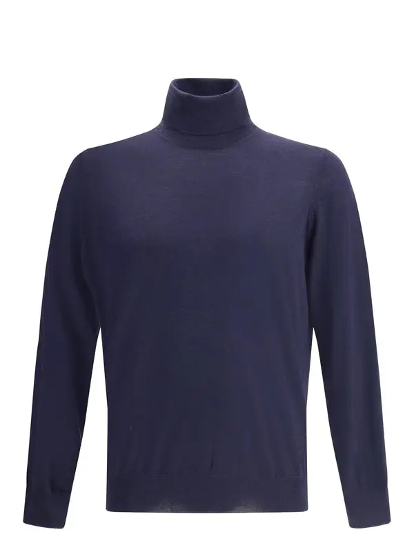 Brunello Cucinelli Wool Turtleneck Sweater - Blue
