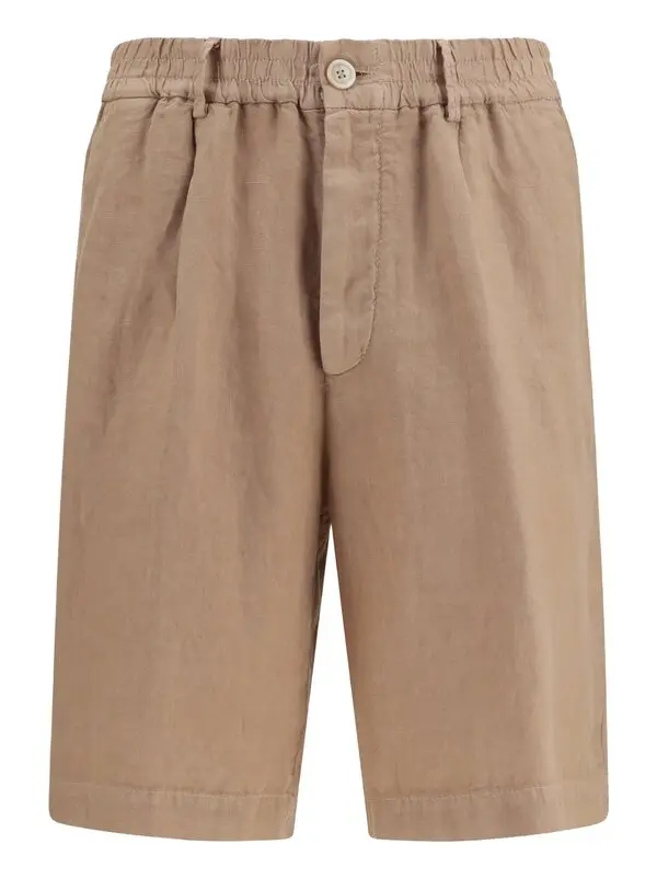 Brunello Cucinelli Lightweight Délavé Linen Shorts - Brown
