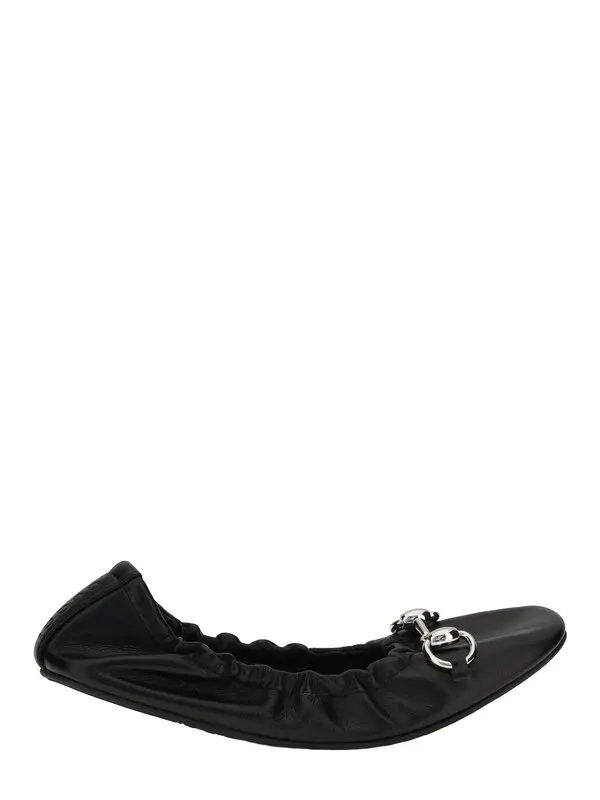 Gucci Prima Ballerinas With Horsebit Detail - Black