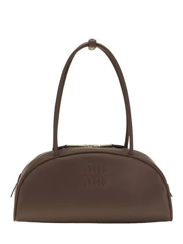 Miu Miu Beau Leather Shoulder Bag - Brown