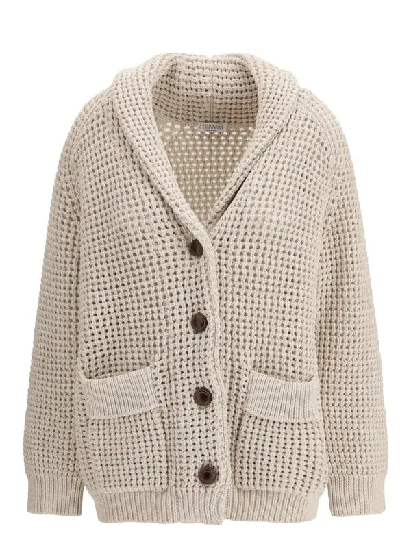 Brunello Cucinelli Cotton Feather Cardigan - Multicolor