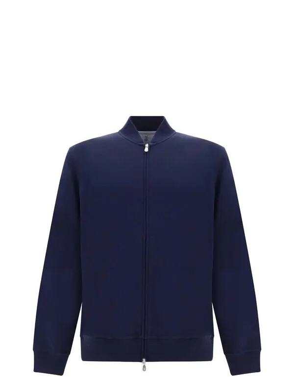Brunello Cucinelli Cotton Zip Sweatshirt - Blue