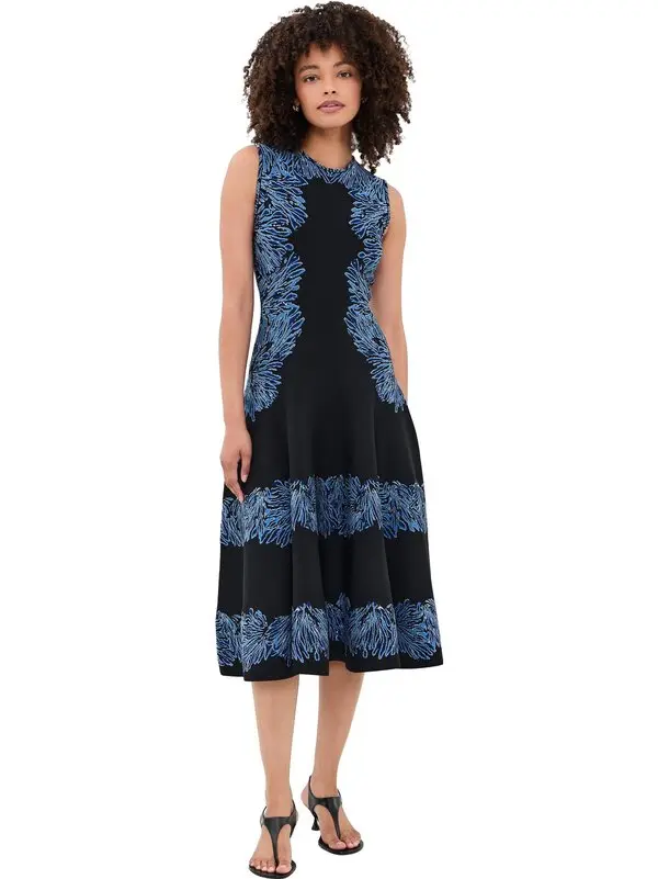 Ulla Johnson Iona Jacquard Knit Midi Dress - Lapis