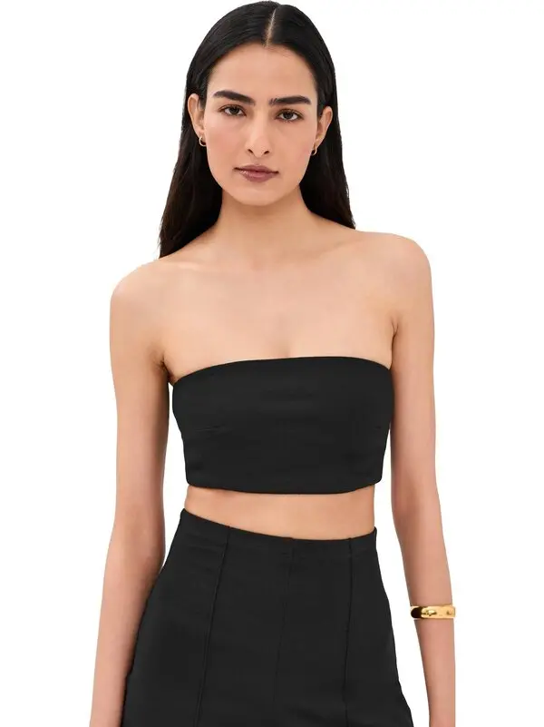 RIPLEY RADER Ponte Knit Bandeau Top - Black