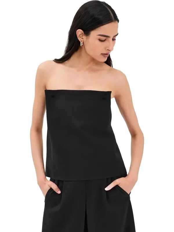 HOUSE OF DAGMAR Square Neck Sleeveless Tube Top - Black