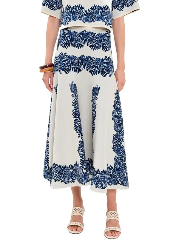 Ulla Johnson Alessia Knit Jacquard Skirt - Lapis