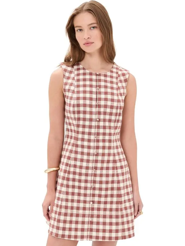 Hill House Home The Angie Dress - Rust Gingham