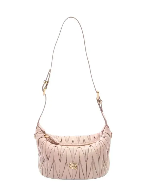 Miu Miu Matelassé Leather Shoulder Bag - Neutrals