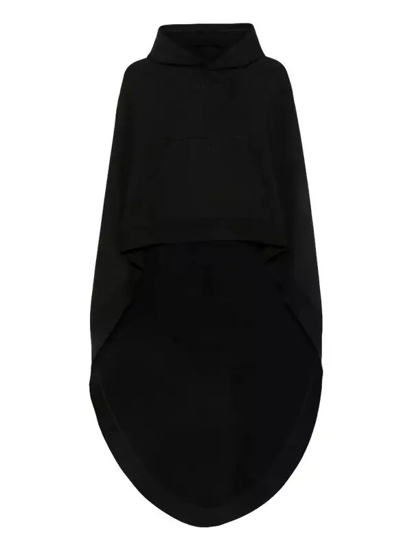 Balenciaga Oversized Asymmetric Hooded Cape - Black