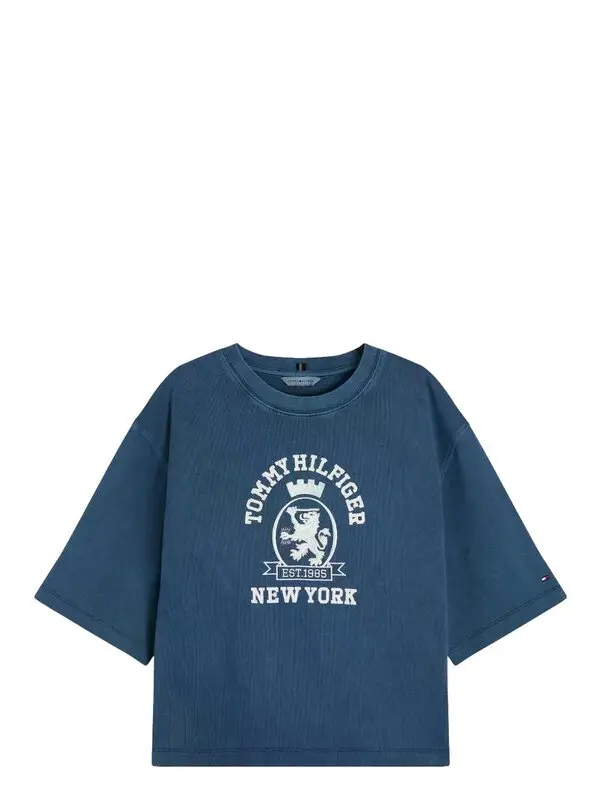 Tommy Hilfiger Oversized T-shirt With Embroidered Logo - Blue
