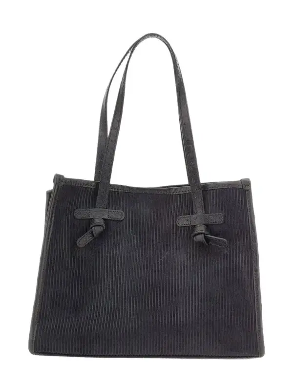MARCELLA CLUB Ribbed Suede Tote Bag - Blue
