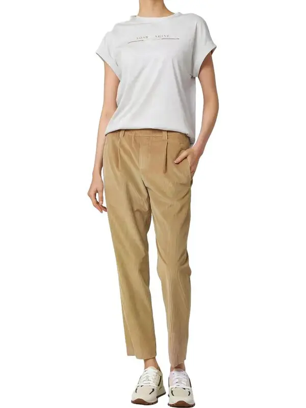 Brunello Cucinelli Beige Corduroy Pleated Trousers - Neutrals