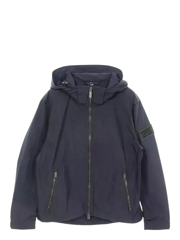Burberry Hooded Zip-up Jacket - Blue