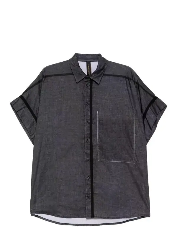 GIOVANNI CAVAGNA Button-up Short-sleeve Shirt - Grey