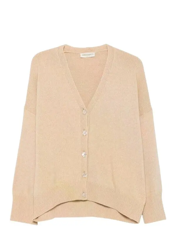 SERGIO MORETTI FIRENZE V-neck Cardigan - Neutrals