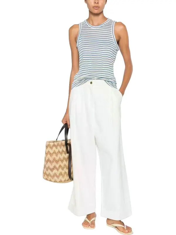 Momoni Striped Sleeveless T-shirt - Blue