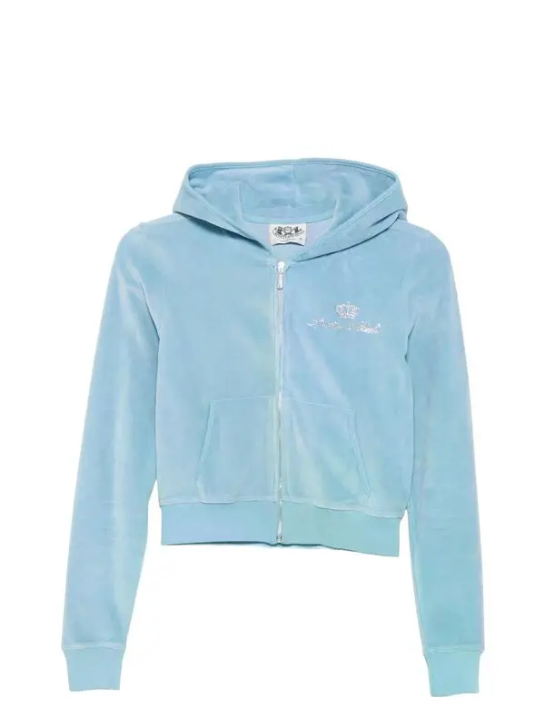SPORTY & RICH X Juicy Couture Rhinestone Zip-up Hoodie - Blue