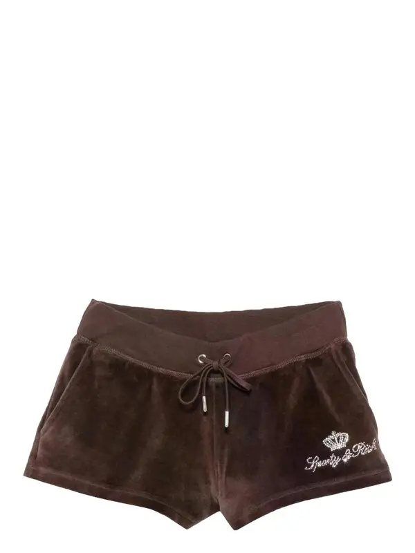 SPORTY & RICH Juicy Couture Velour Shorts - Brown