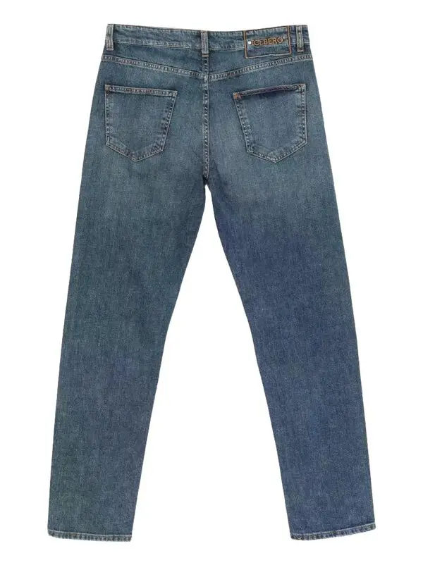 Iceberg Logo Plaque Straight-leg Denim Jeans - Blue