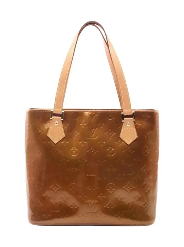 LOUIS VUITTON 2002 Houston Monogram Vernis Tote Bag - Brown
