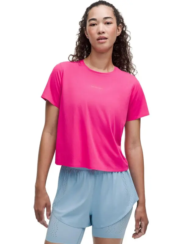 Lululemon Fast And Free Short Sleeve Shirt - Flamingo Fun Tone