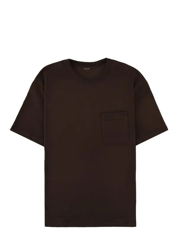 LEMAIRE Crewneck Pocket T-shirt - Brown