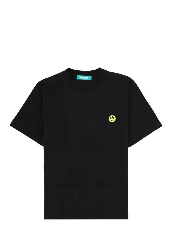 BARROW Cotton T-shirt With Embellished Logo - Black