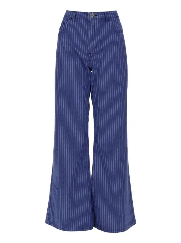 Baum Und Pferdgarten Pinstriped Wide-leg Trousers - Blue