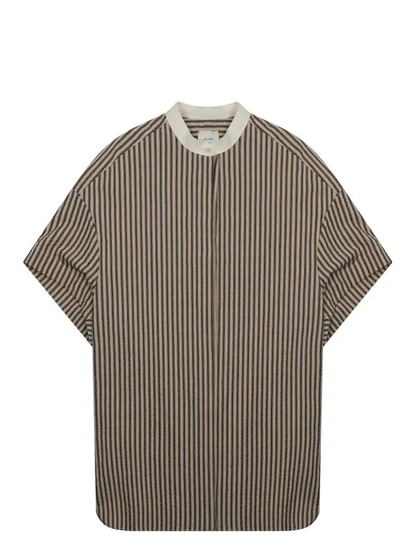 ALYSI Striped Mini Dress - Beige