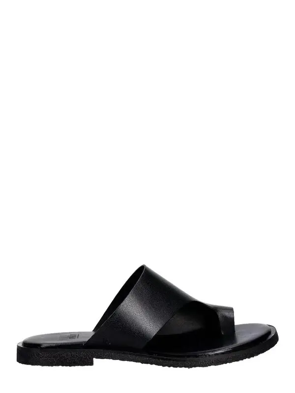 BILLI BI Toe-strap Leather Sandals - Black
