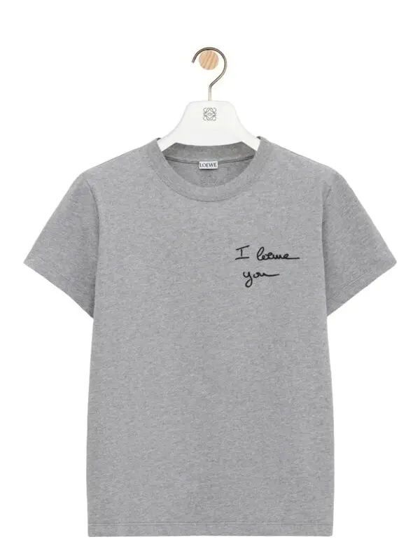 Loewe Anagram Embroidered Crewneck T-shirt - Grey
