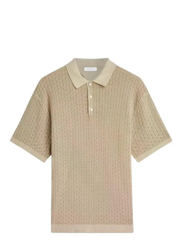 Tommy Hilfiger Basket-weave Polo Shirt - Neutrals
