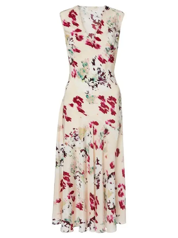 Ulla Johnson Elowen Floral Silk Midi Dress - Pink