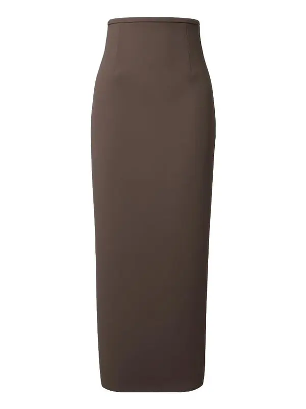 Khaite Winton Crêpe Maxi Skirt In Clove - Grey
