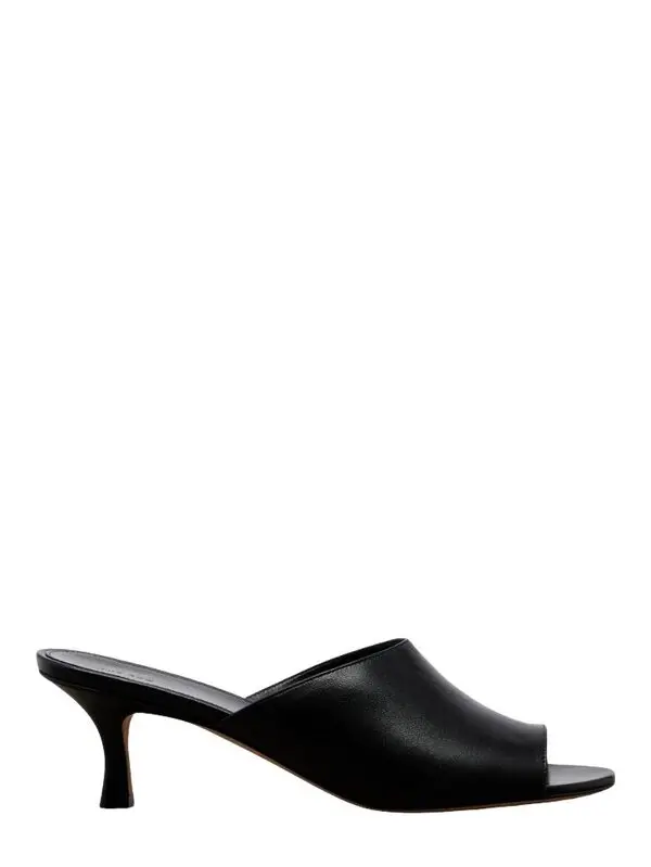 THE ROW Ella Leather Mules - Black