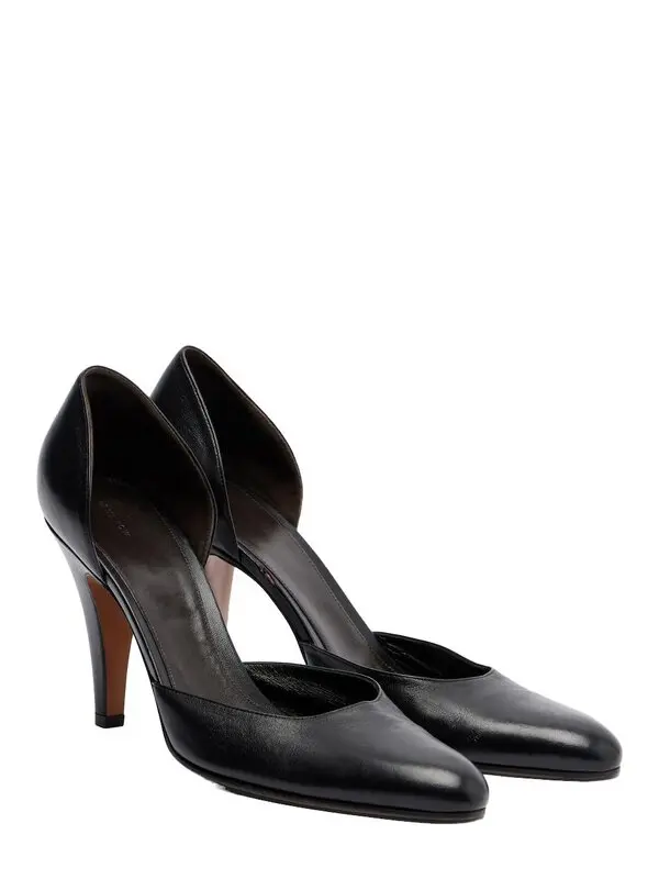 THE ROW Ornella D'orsay Leather Pumps - Black