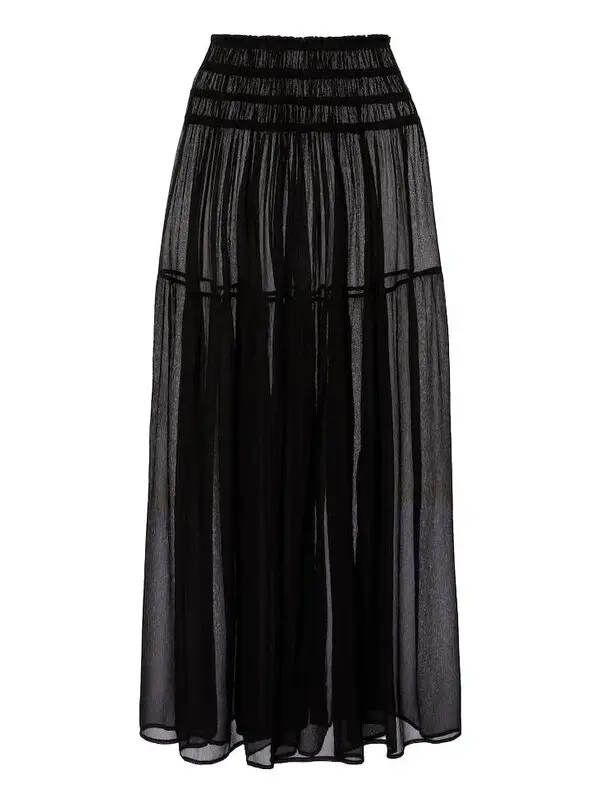 ERES Silk Chiffon Maxi Skirt - Black