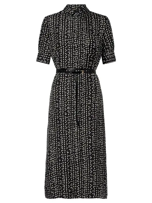 Altuzarra Silk Printed Shirt Dress - Black