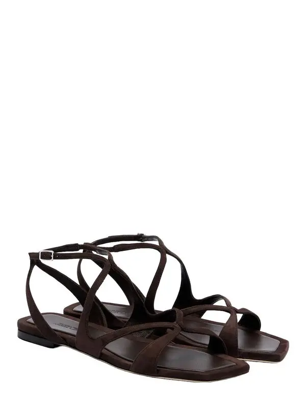 JIMMY CHOO Ayla Suede Sandals - Brown
