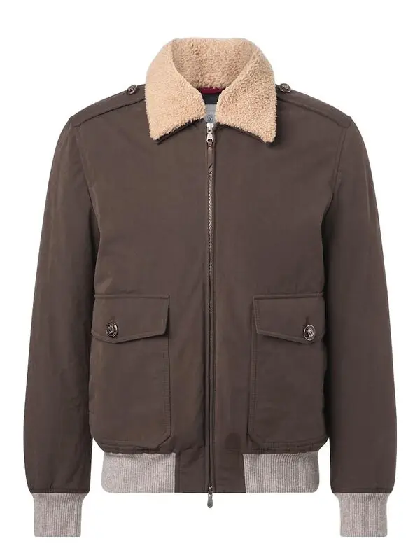 Brunello Cucinelli Shearling-trimmed Blouson Jacket - Brown