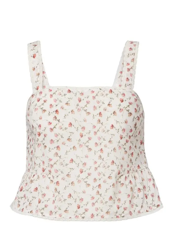 Posse Charlotte Floral Cotton Top With Embroidery - Multicoloured