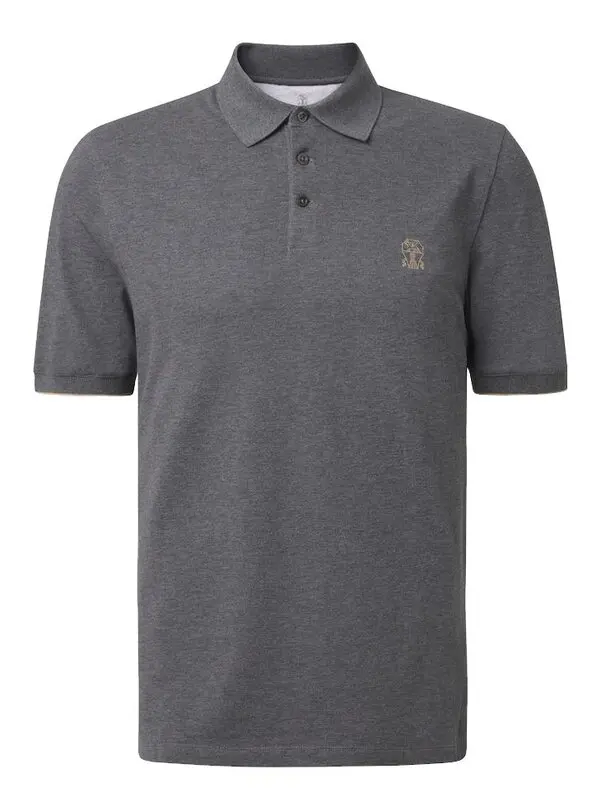 Brunello Cucinelli Cotton Pique Polo Shirt - Grey
