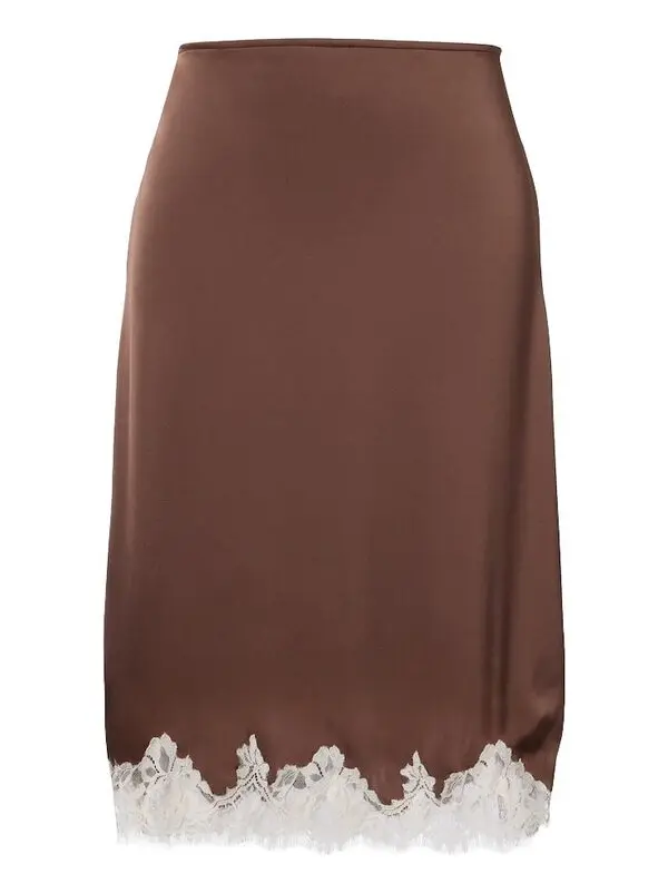 Faithfull The Brand Marisol Lace-trimmed Midi Skirt - Brown