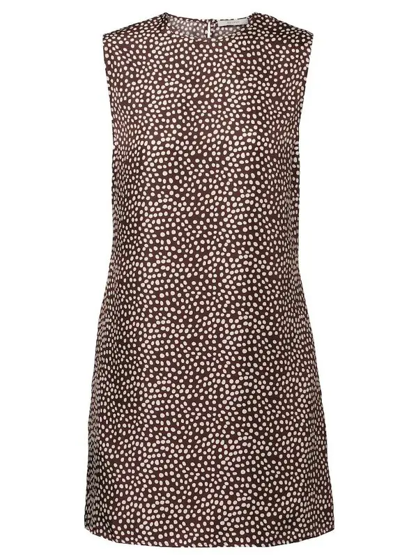 Asceno Sintra Polka-dot Silk Twill Minidress - Brown