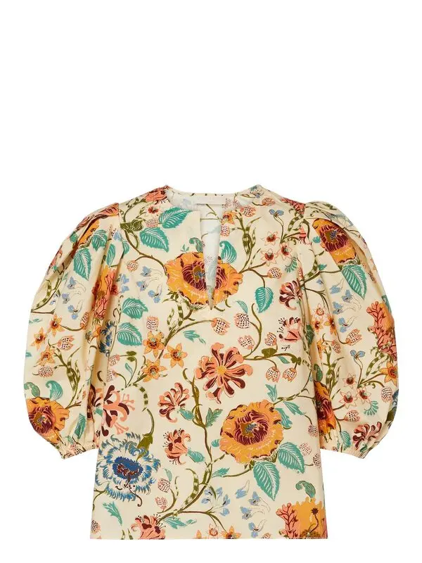 Ulla Johnson Florielle Floral Cotton Top - Multicoloured