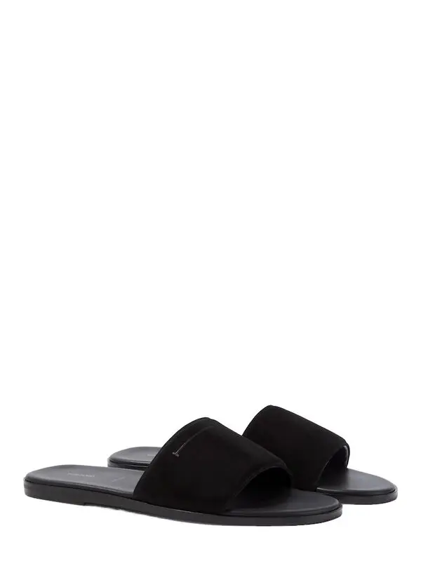 TOM FORD Suede Slides - Black