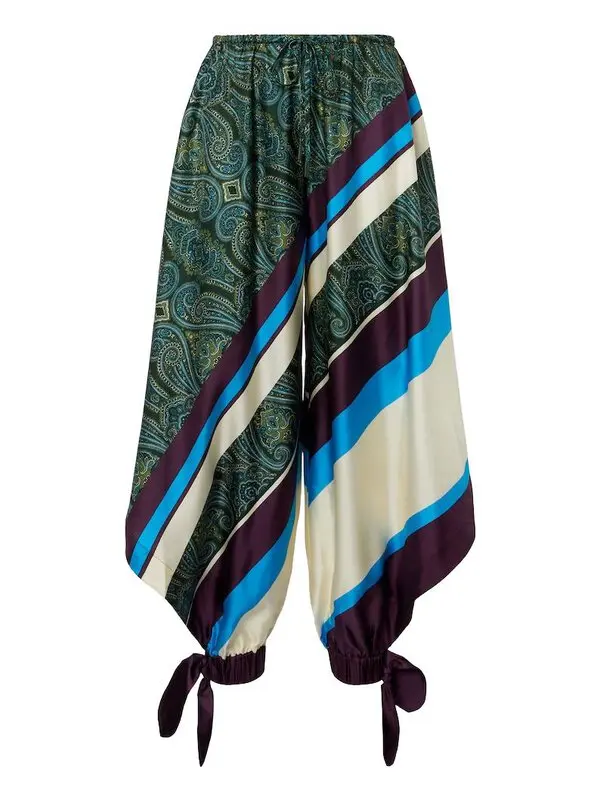 ALEMAIS Joni Printed Silk Twill Balloon Pants - Multicoloured